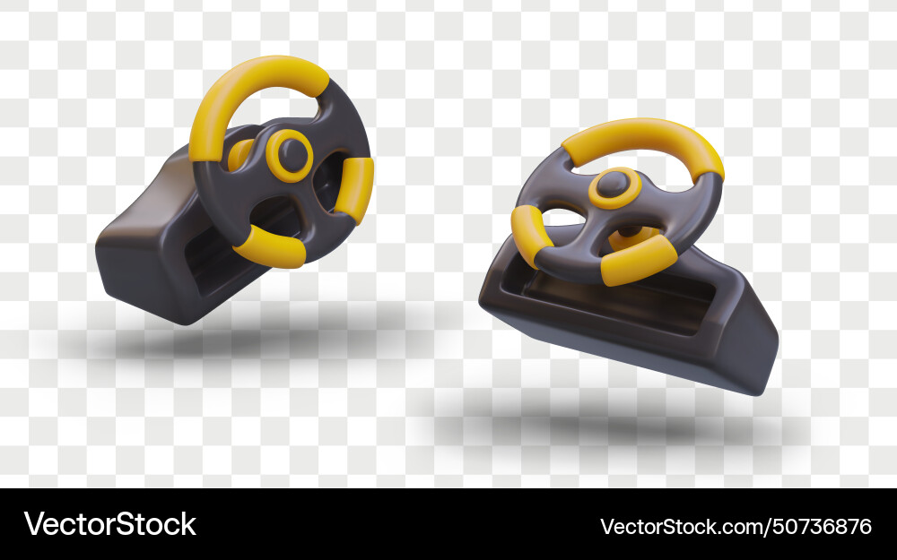 Realistic 3d steering racing wheel in different Vector Image