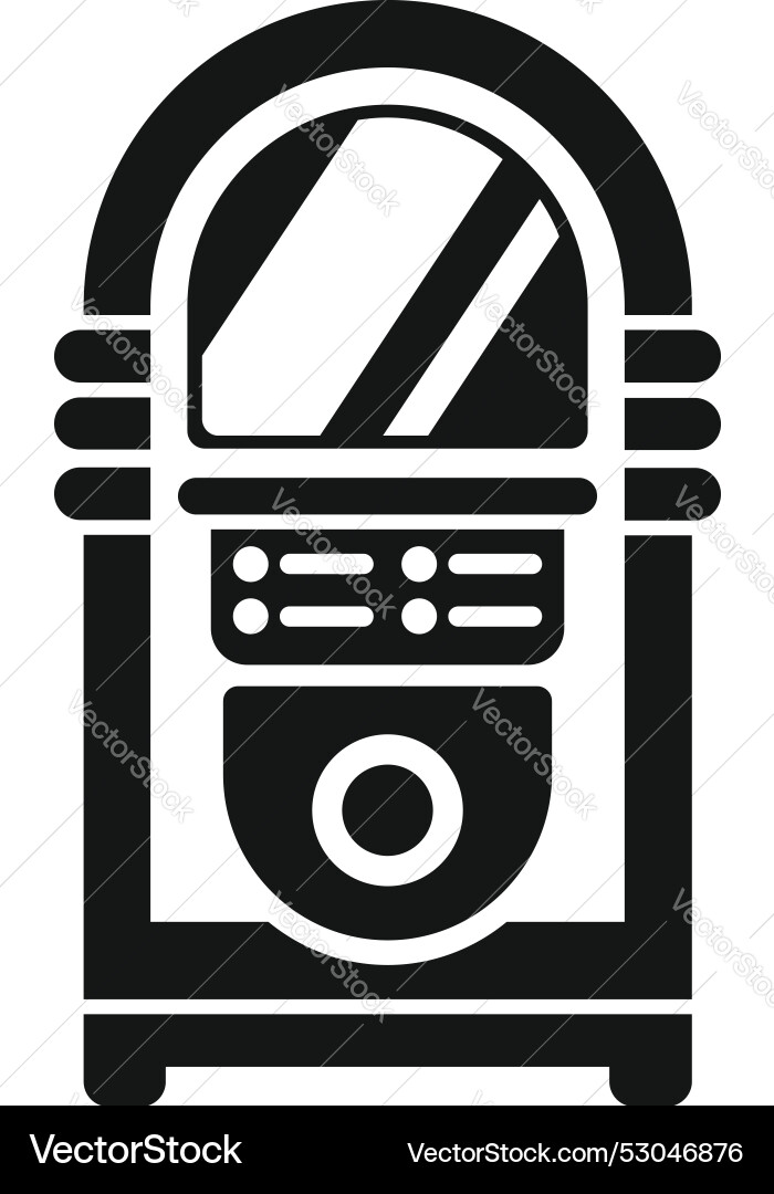 Vintage jukebox standing playing music black and Vector Image