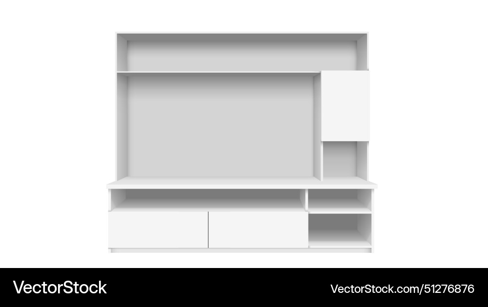 White showcase cabinet on the background Vector Image
