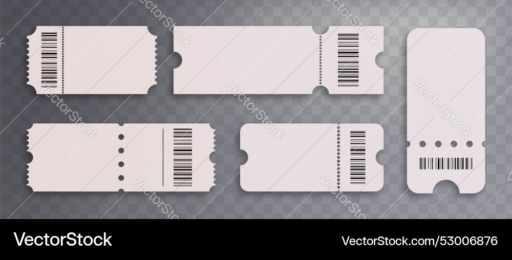 White Ticket with Barcode Royalty Free Vector Image