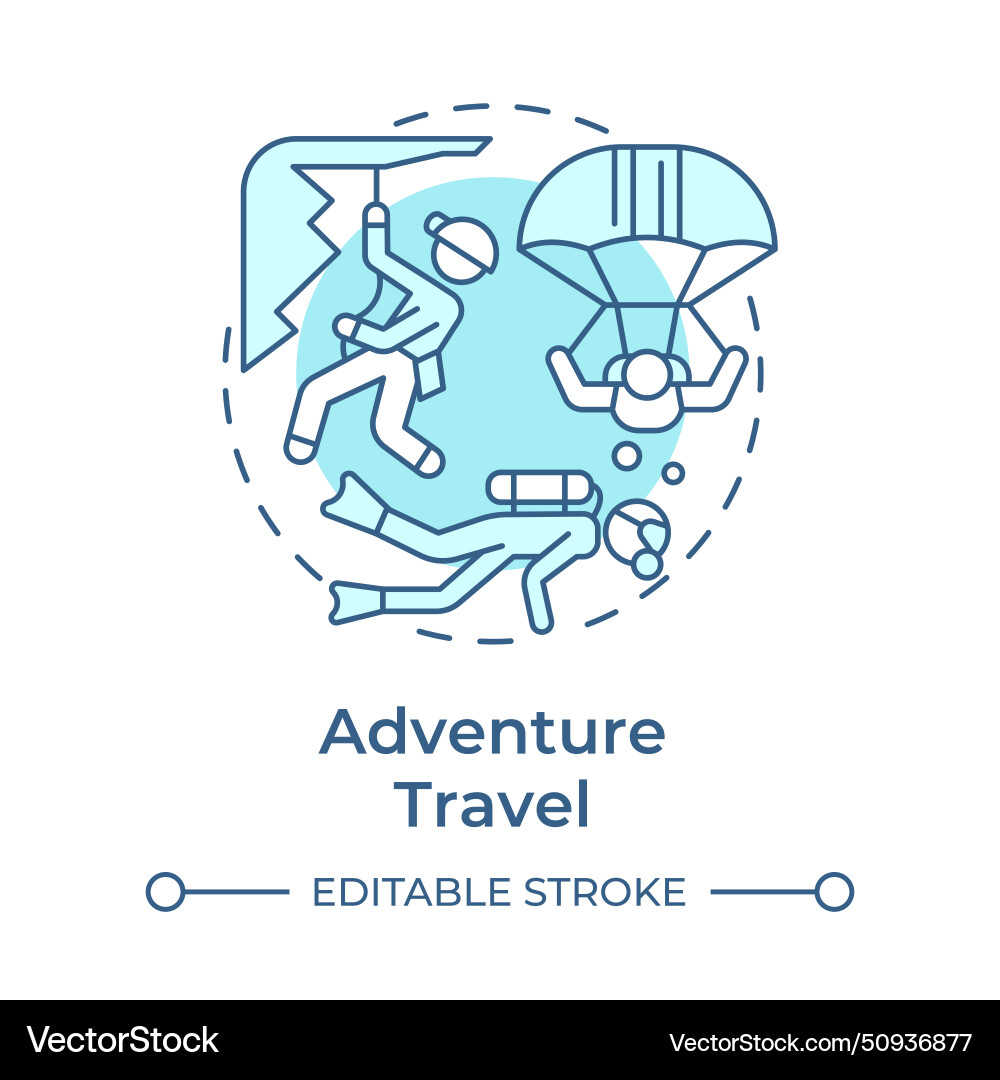 Adventure travel soft blue concept icon Royalty Free Vector
