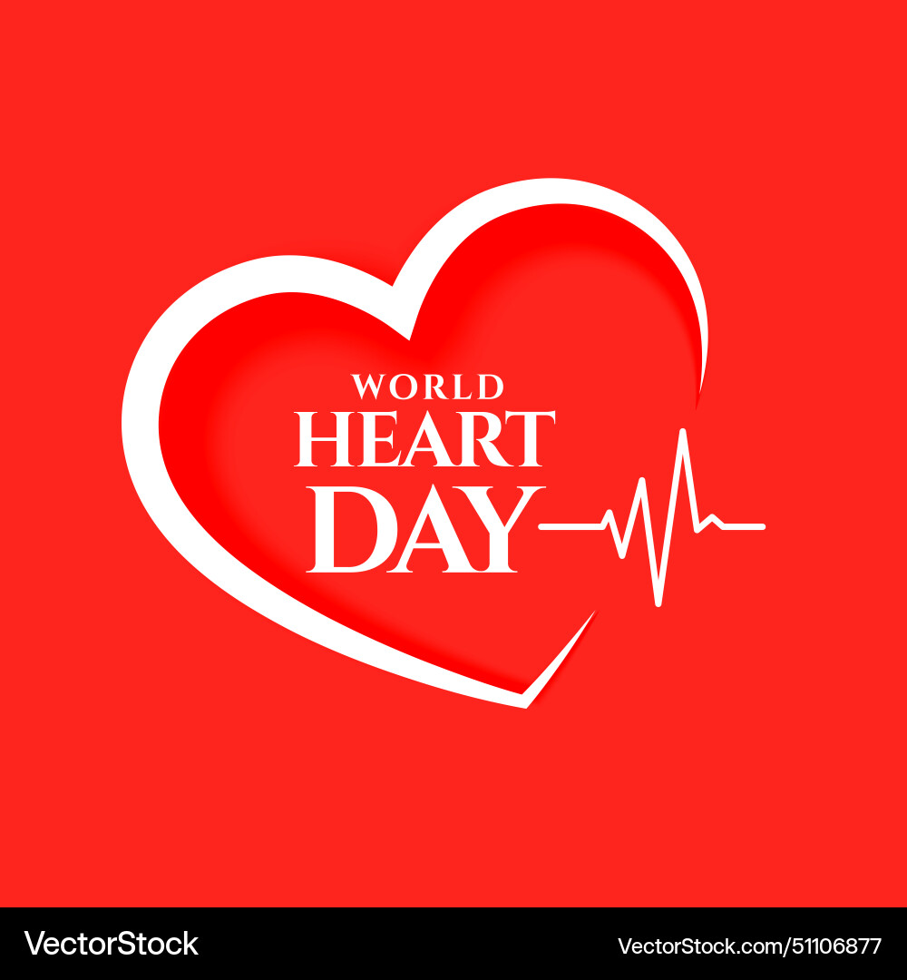 Beautiful world heart day red background Vector Image