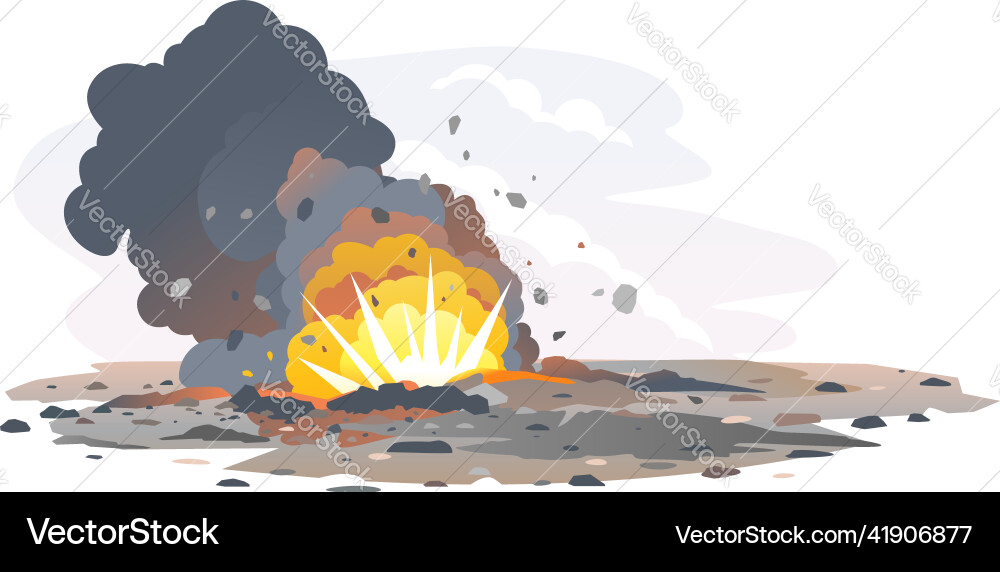 Bomb Explosion - Ground Impact Royalty Free Vector Image