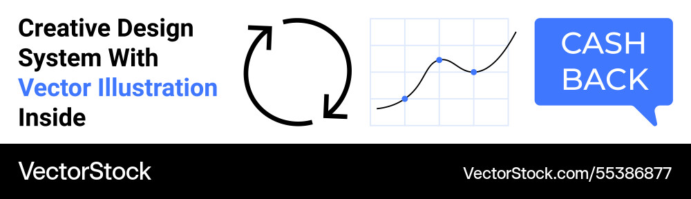 Cashback offer highlighted with growth chart Vector Image