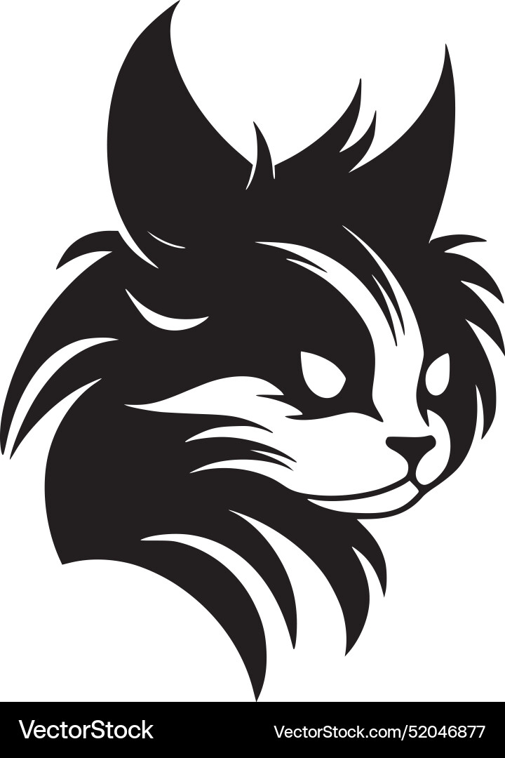 Cat - black and white Royalty Free Vector Image