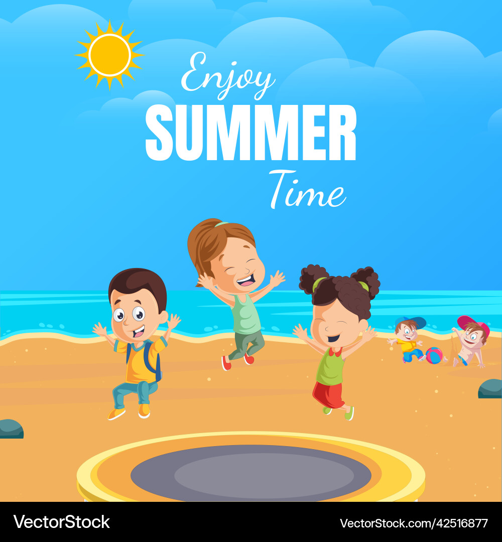 Enjoy summer time banner design Royalty Free Vector Image