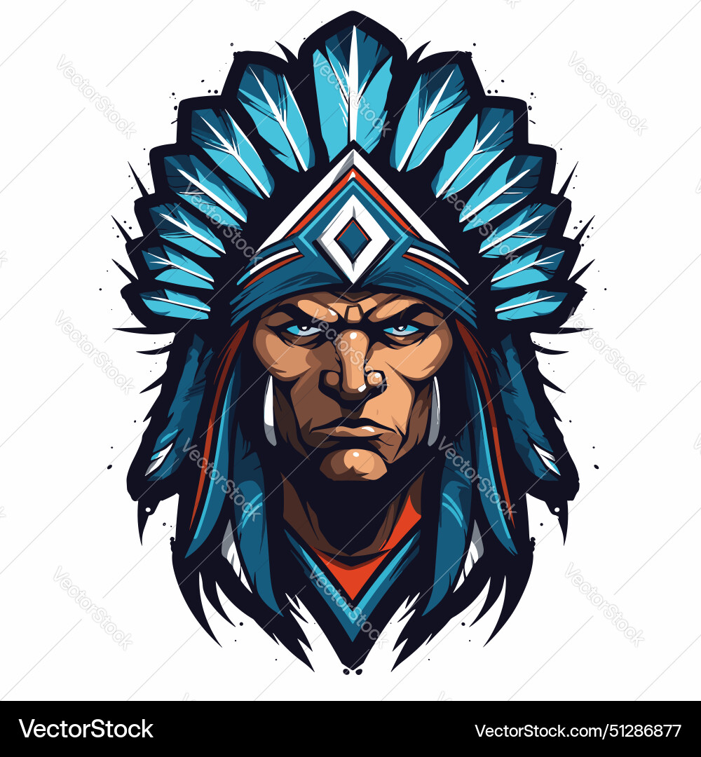Esport logo indian warrior icon sticker logotype Vector Image