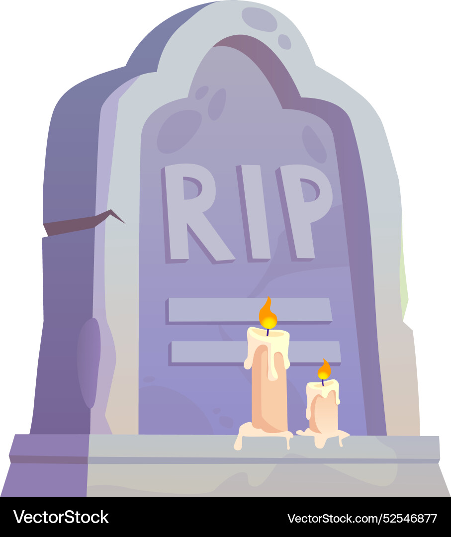 Headstone cartoon icon cemetery stone Royalty Free Vector