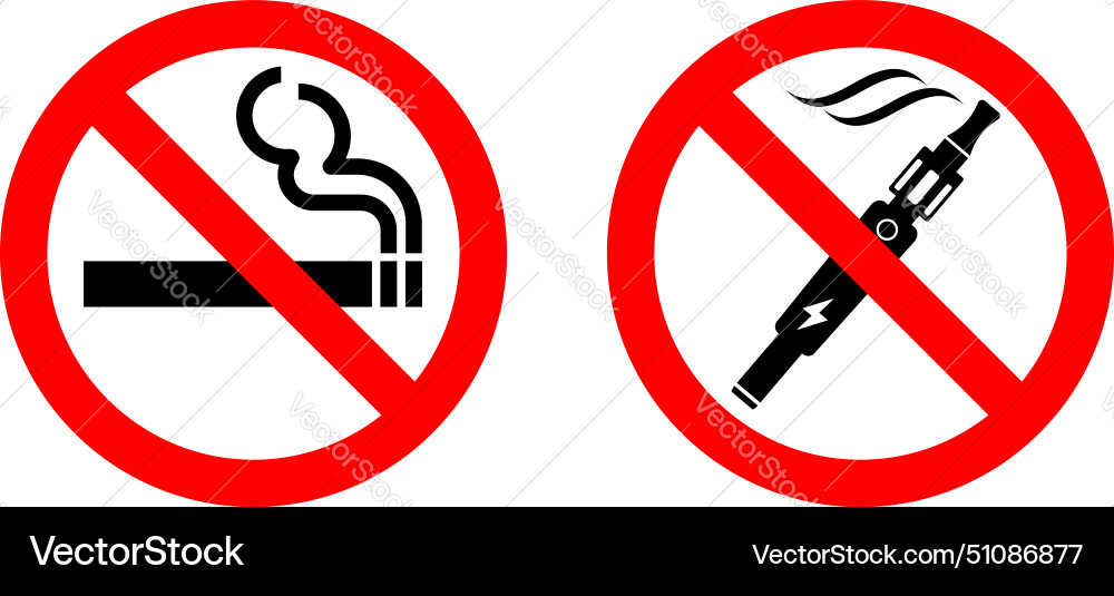 No smoking or vaping symbols Royalty Free Vector Image