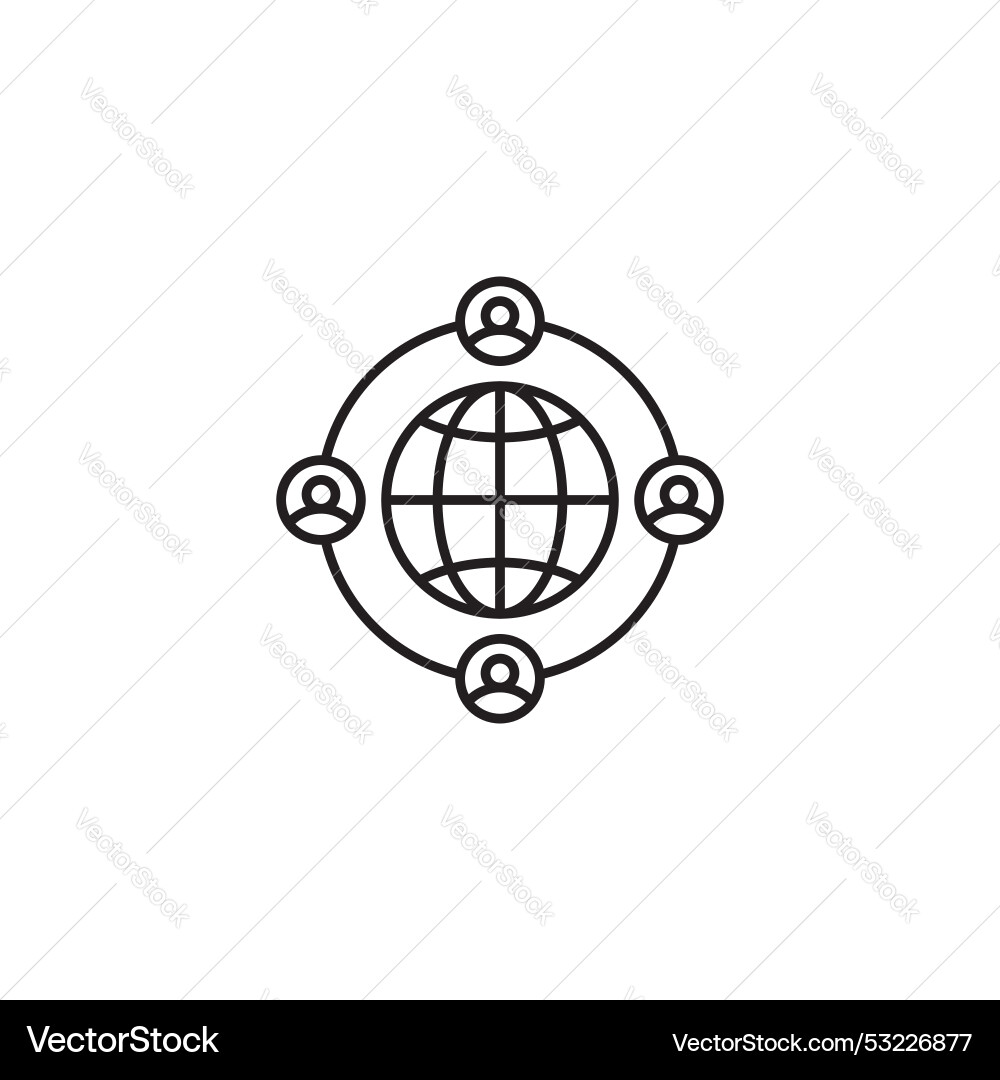 Outsourcing icon set globe affliate network Vector Image