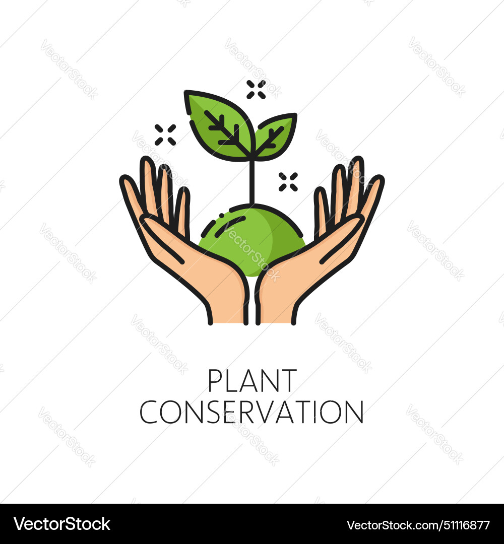 Plant conservation ecology and environment icon Vector Image