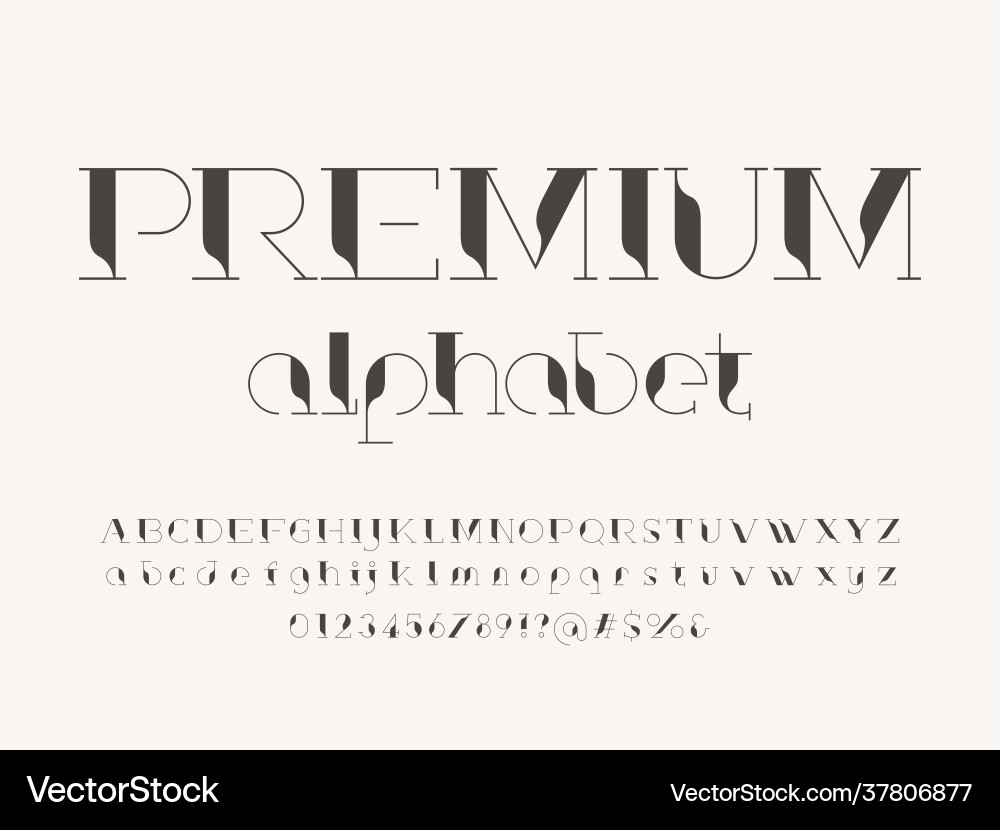 Premium font Royalty Free Vector Image - VectorStock