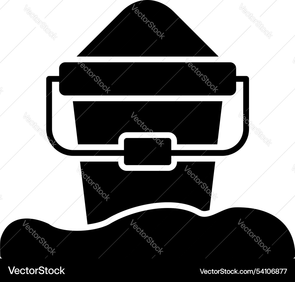Sand bucket glyph icon design Royalty Free Vector Image