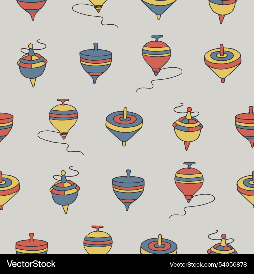 Collection of toy top seamless pattern for print Vector Image