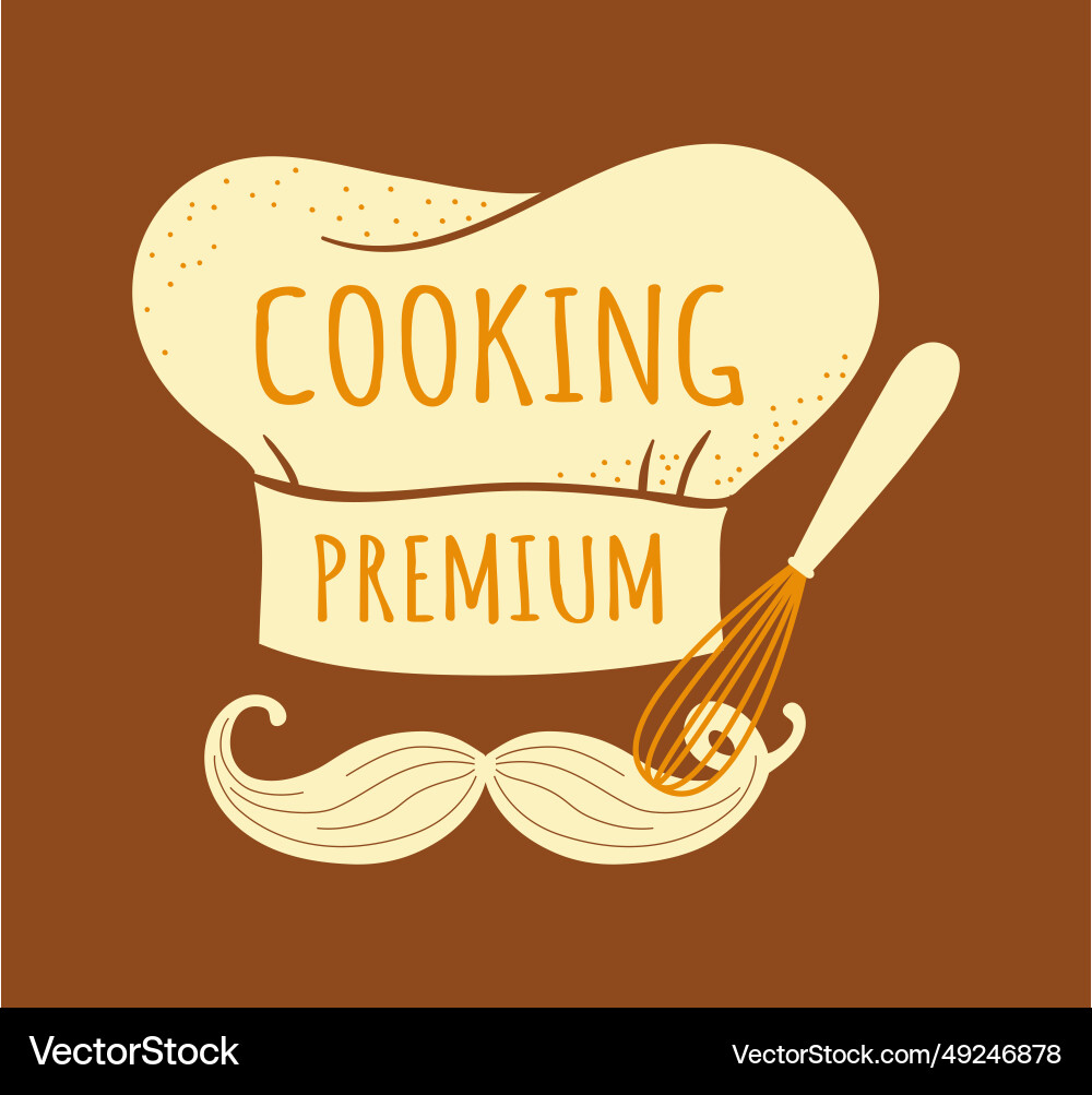 Cook logo restaurant kitchen emblem premium Vector Image