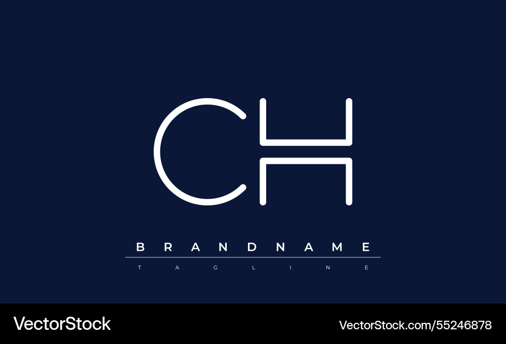 Creative ch letter initial logo image Royalty Free Vector