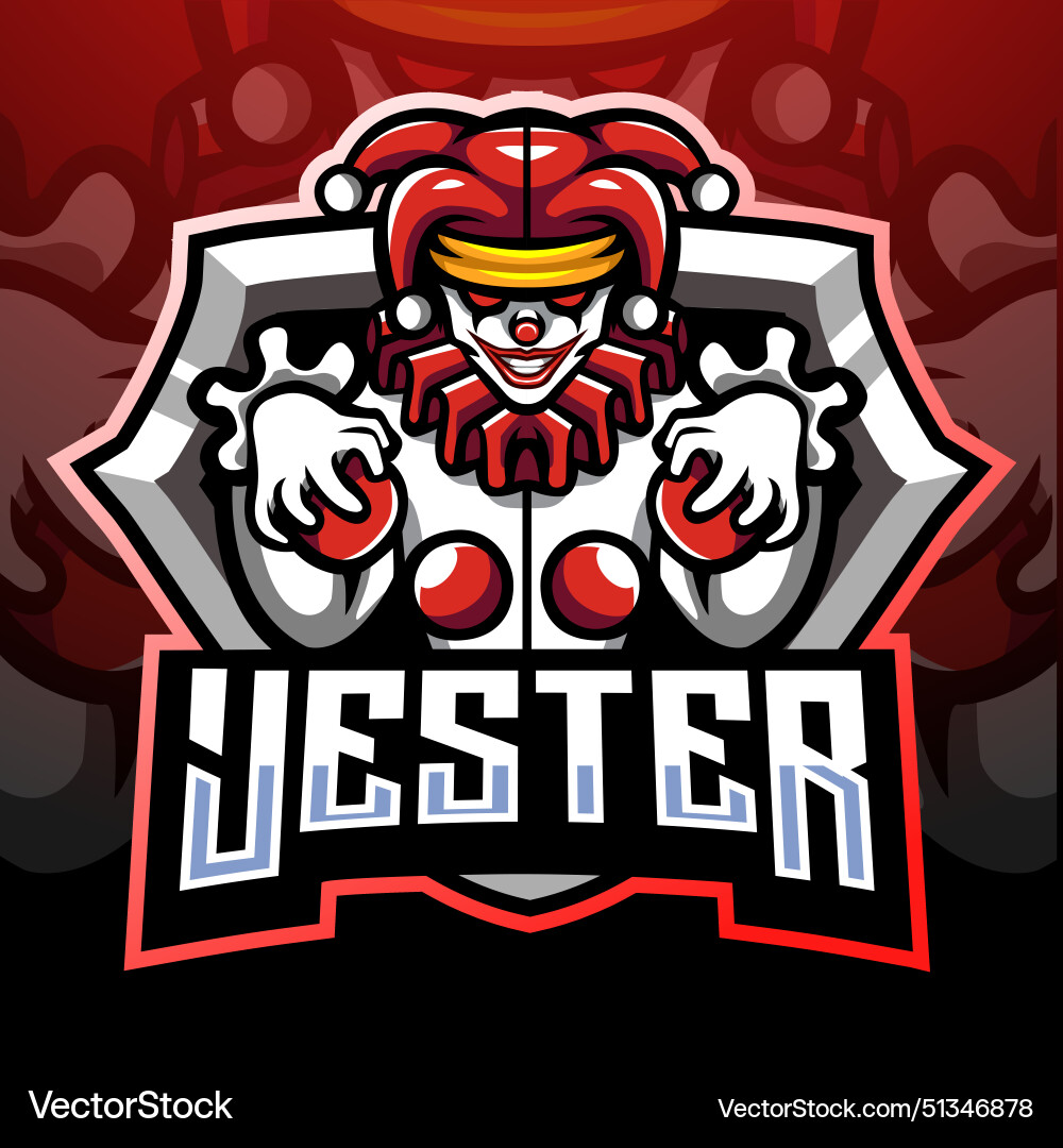 Jester mascot esport logo design Royalty Free Vector Image