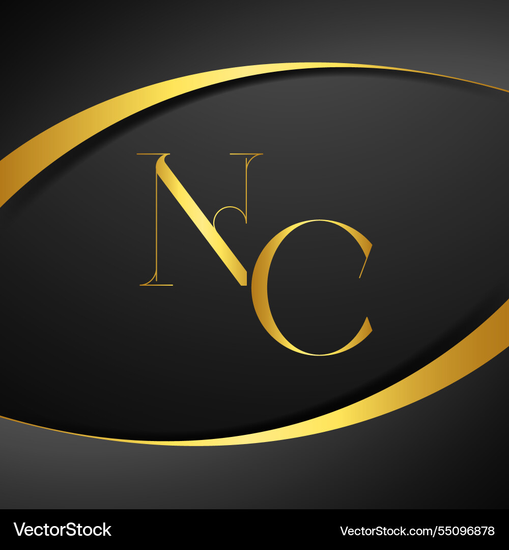 Nc luxury letter logo Royalty Free Vector Image