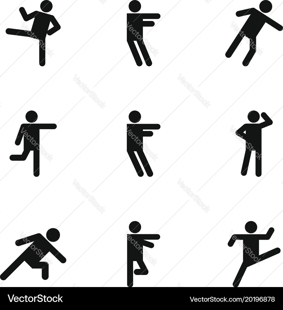 Physical activity icons set simple style Vector Image