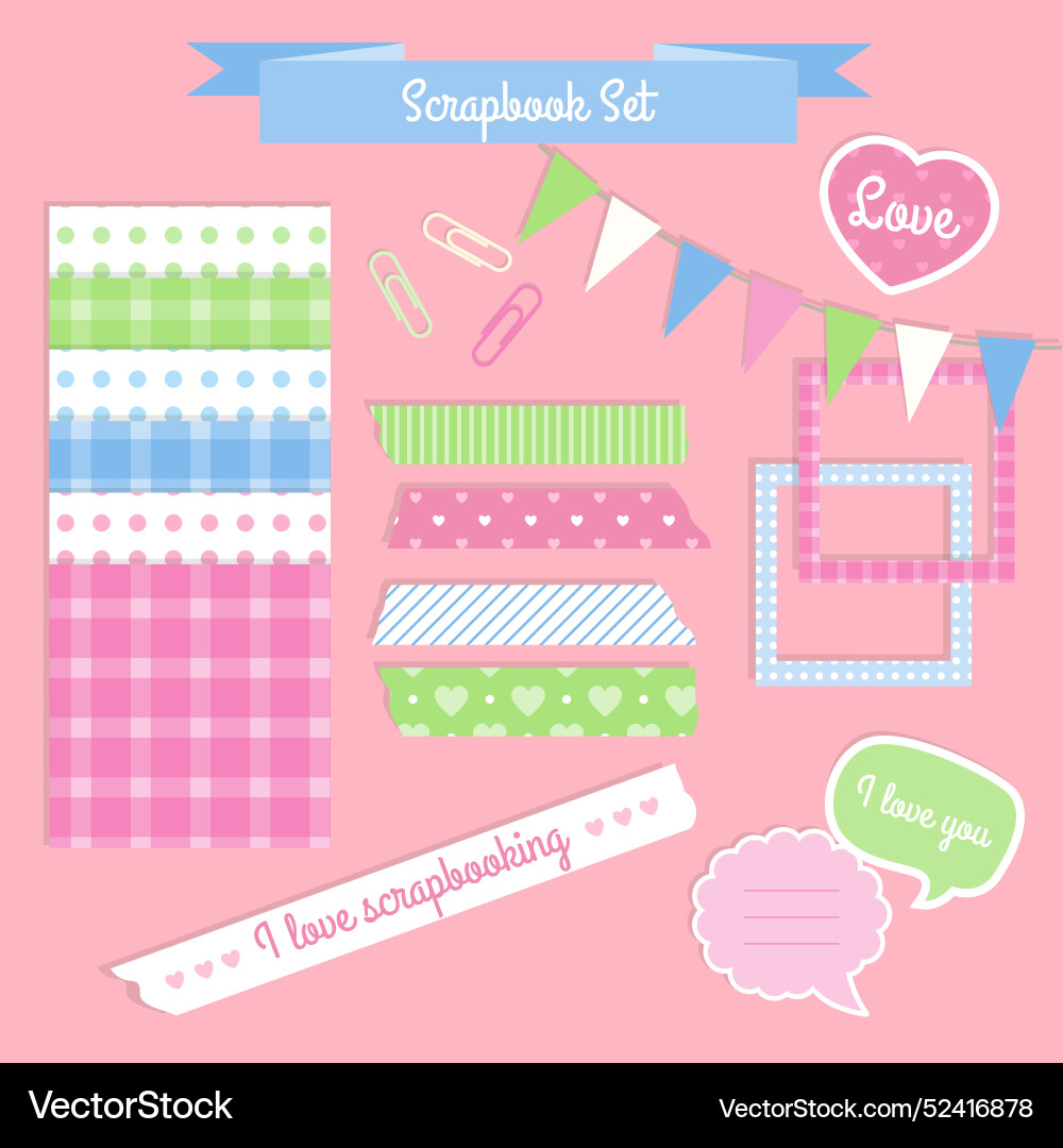 Scrapbook set in vintage style Royalty Free Vector Image