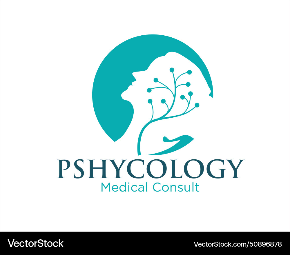 Tree life psychology mind logo designs Royalty Free Vector
