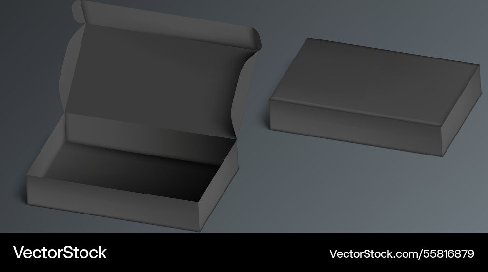 3d closed and open cardboard box mockup Royalty Free Vector