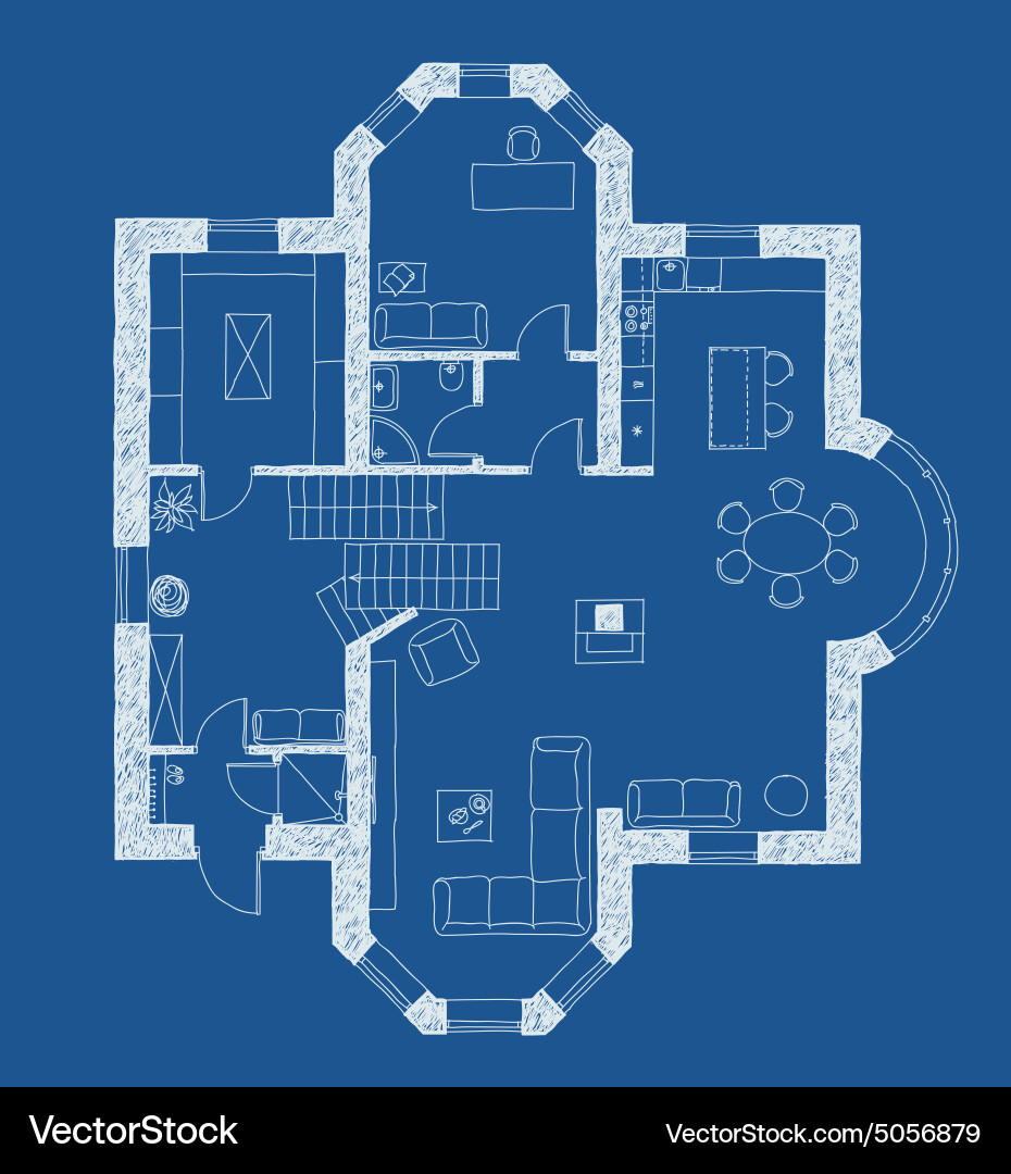 Architecture blueprint plan Royalty Free Vector Image