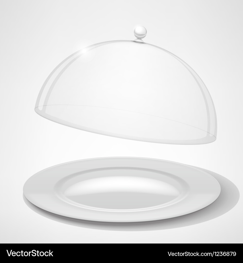 Food tray restaurant cloche Royalty Free Vector Image