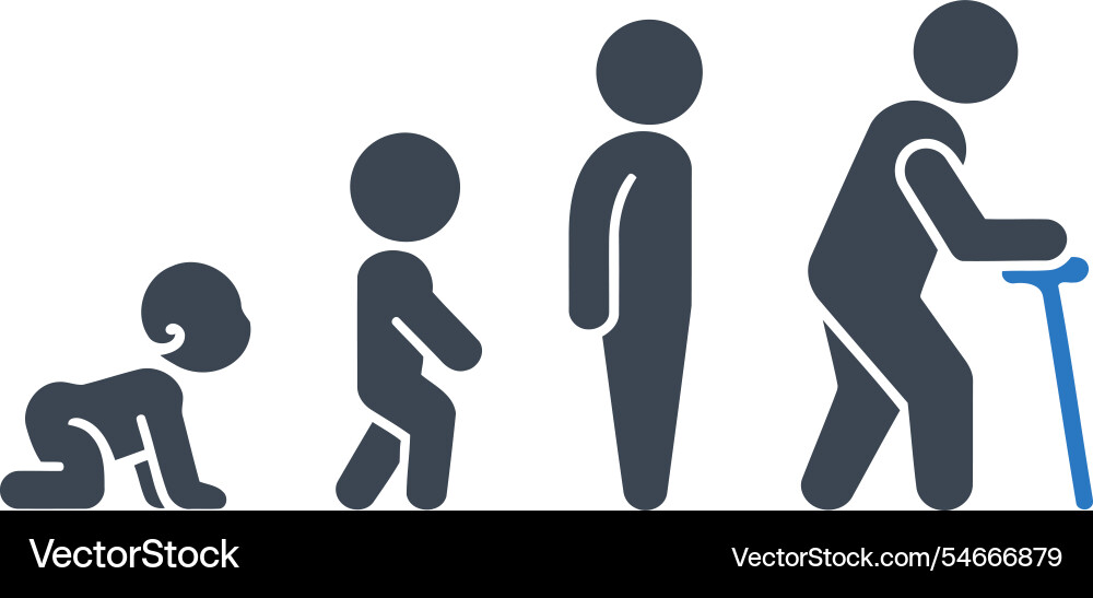 Growth from baby to elderly icon Royalty Free Vector Image