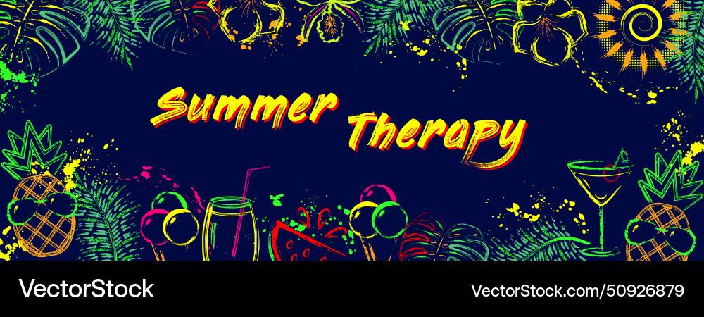 Horizontal web banner header with tropical theme Vector Image