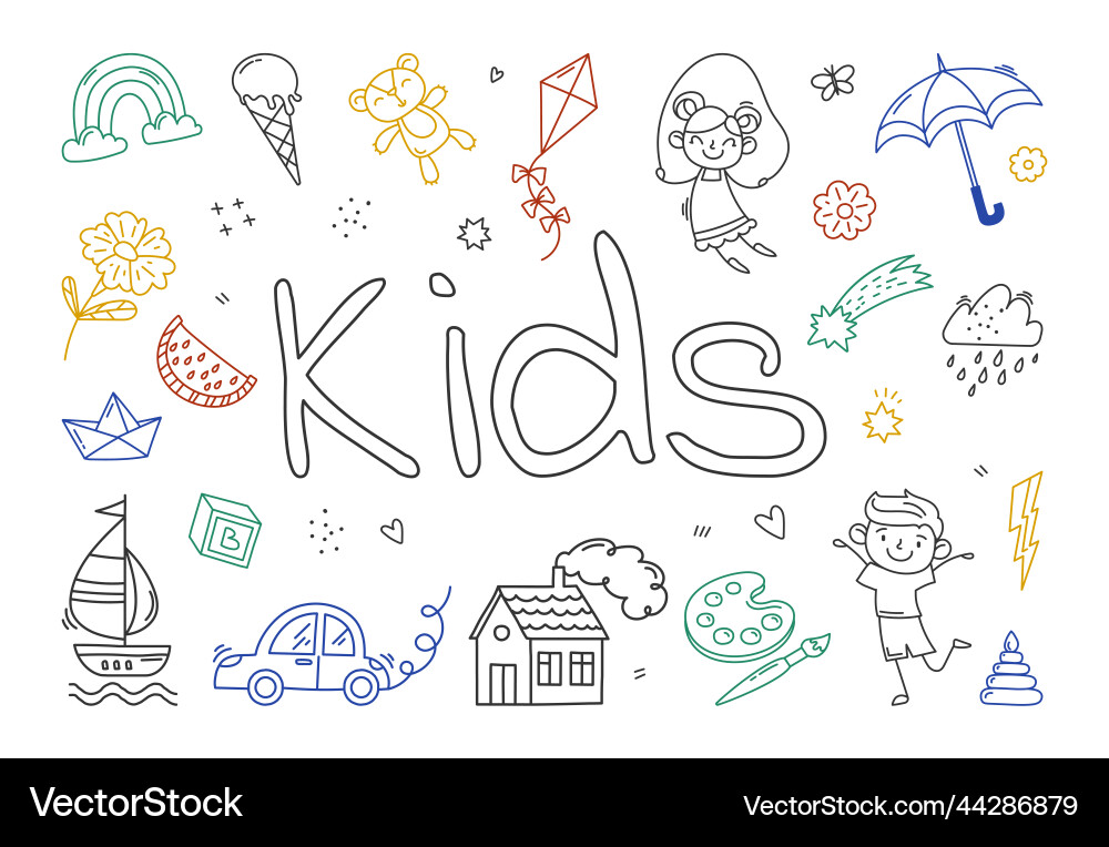 Kids set Royalty Free Vector Image - VectorStock