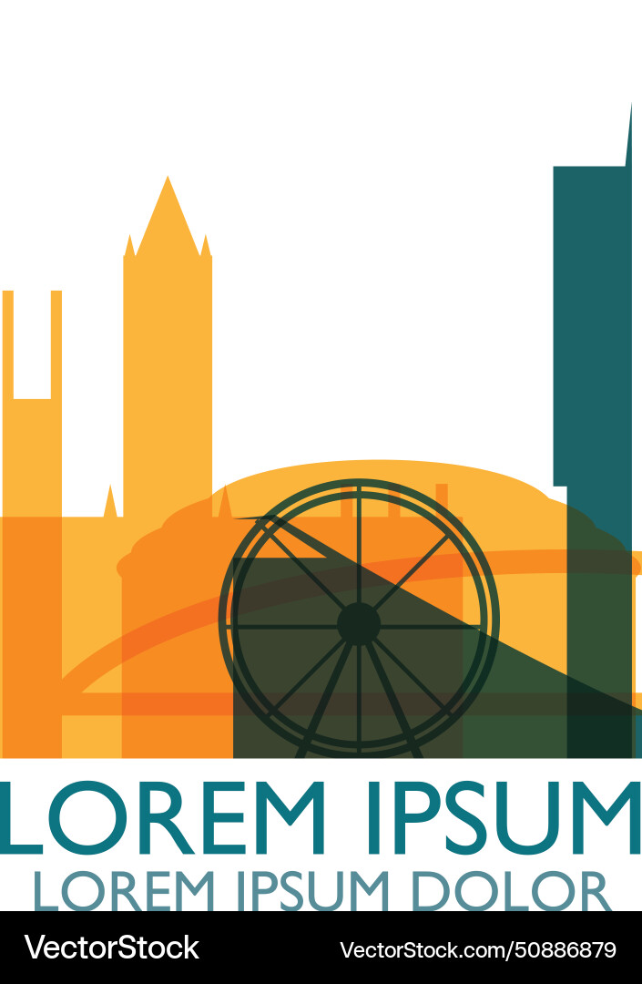 Manchester city skyline silhouette logo Royalty Free Vector