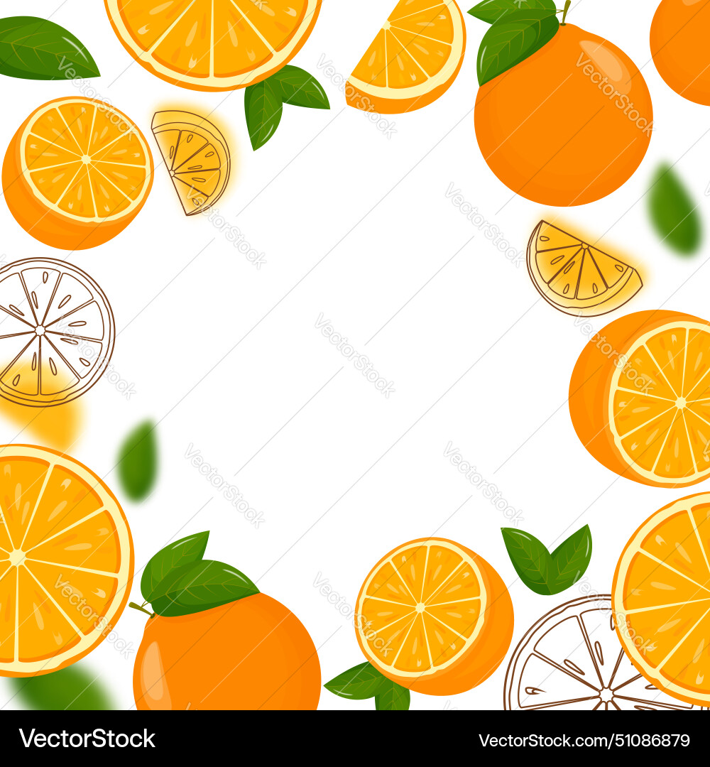 Oranges falling from different angles orange Vector Image