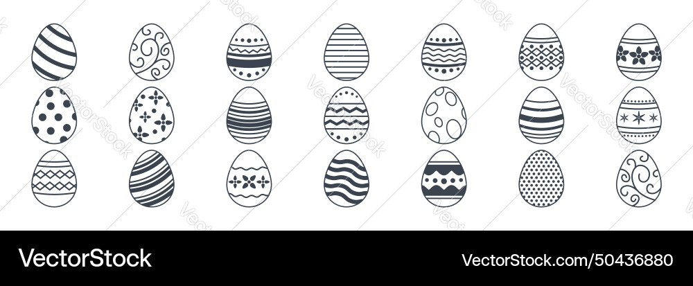 Easter eggs day festival icon set ostern Vector Image