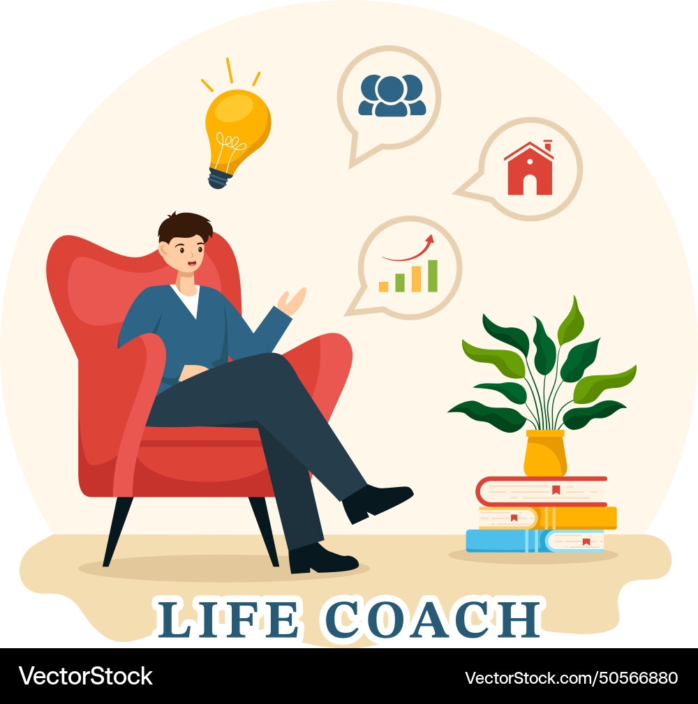 Life coach for consultation education motivation Vector Image