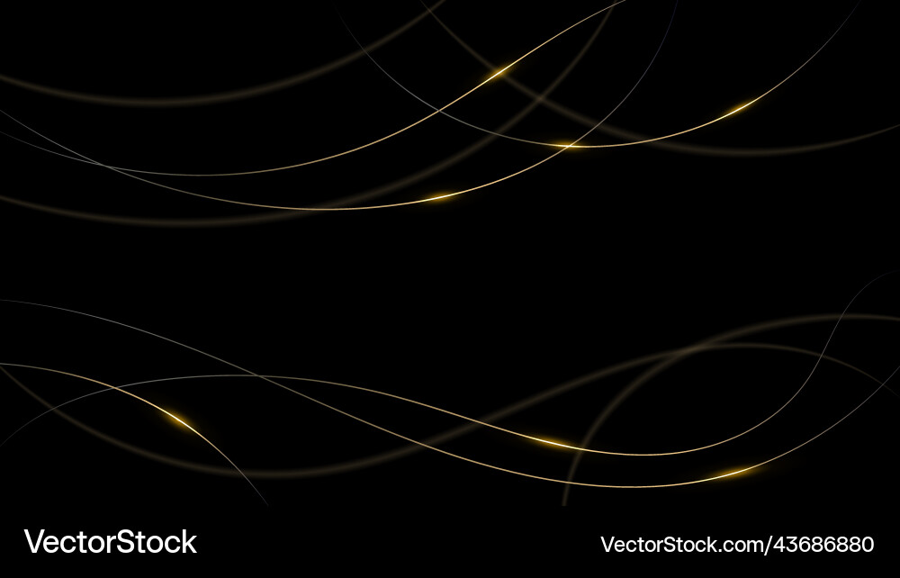 Modern luxury golden wave lines on black Vector Image