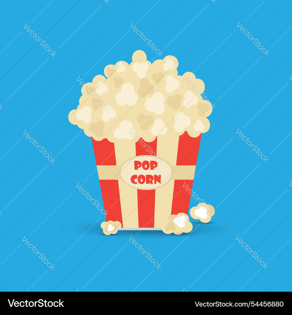 Popcorn box icon pop corn symbol food cinema Vector Image
