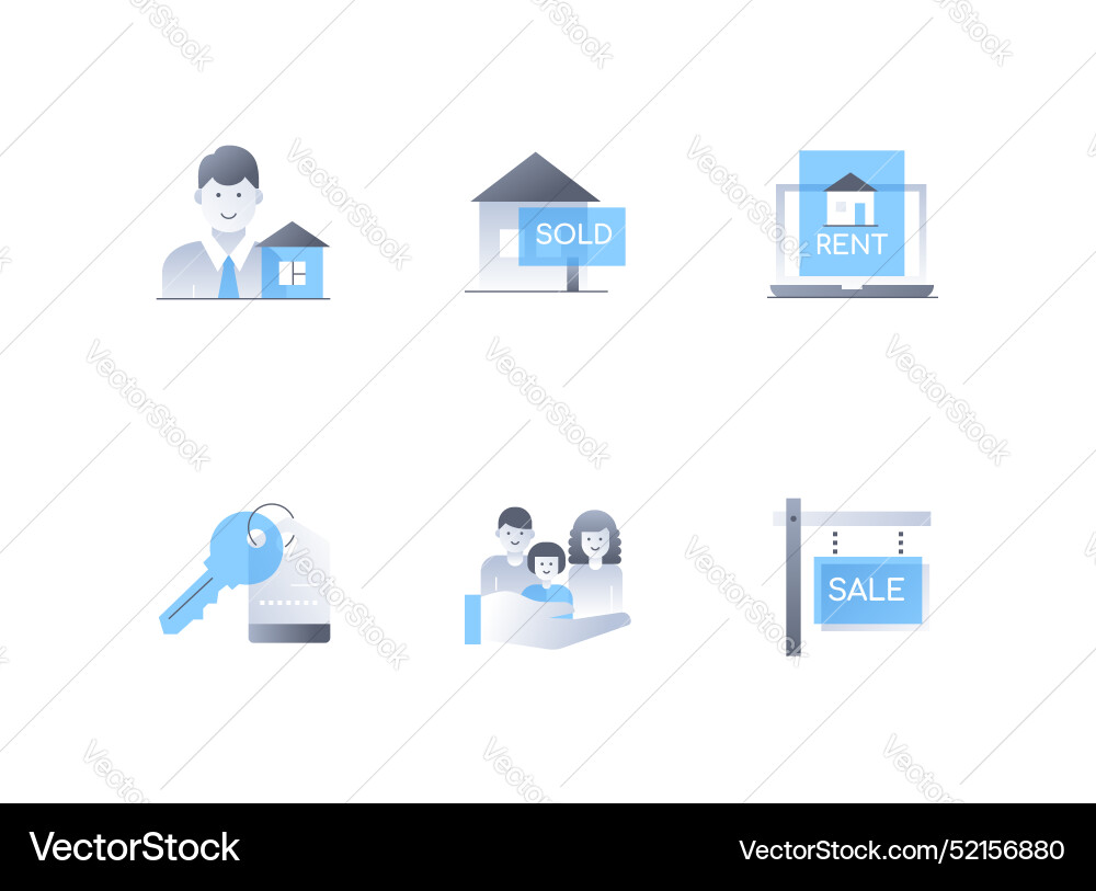 Real estate transactions - flat design style icons