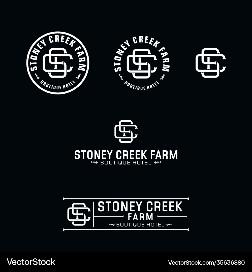 SCF Monogram Circle Logo Template Royalty Free Vector Image