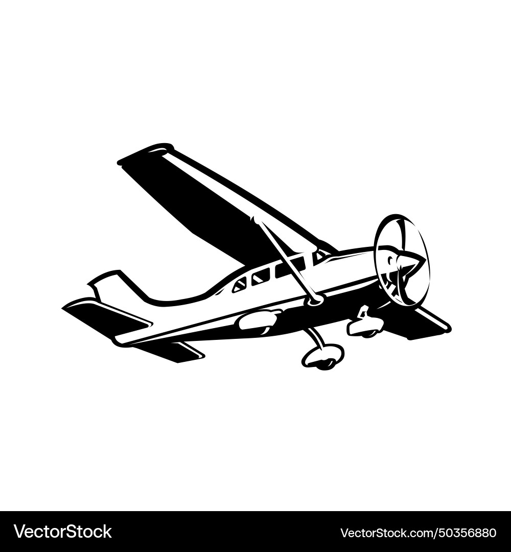 Small plane isolated light aircraft Royalty Free Vector