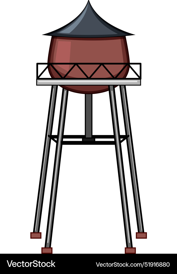 Storage water tower cartoon Royalty Free Vector Image