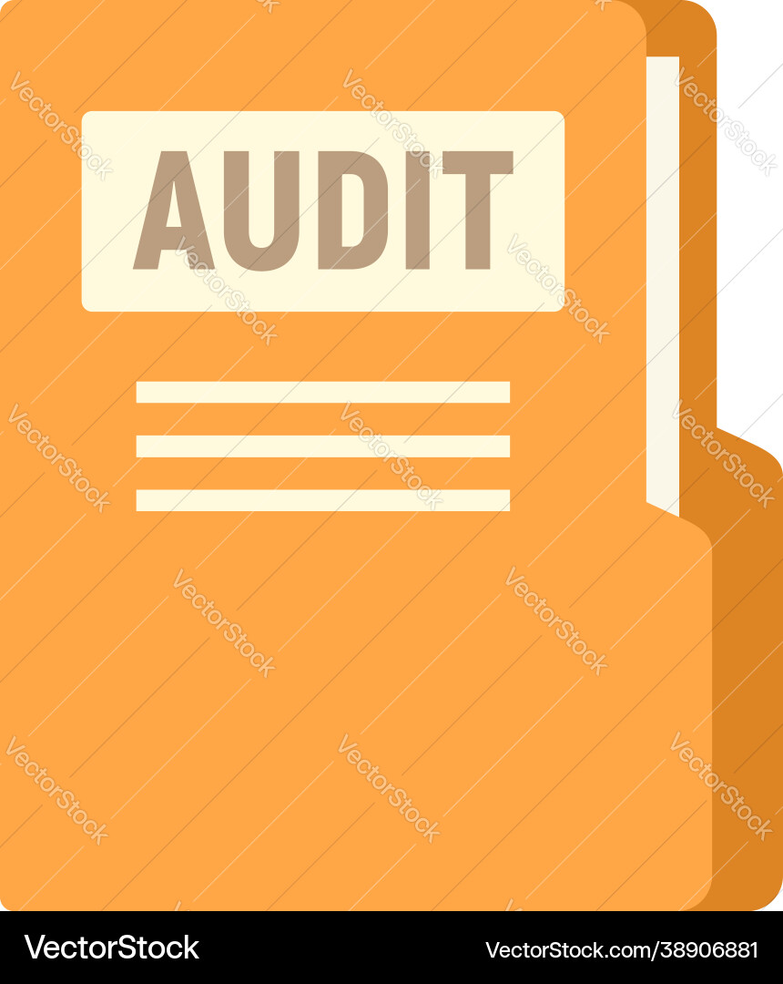 Audit Folder Icon - Flat Style Royalty Free Vector Image