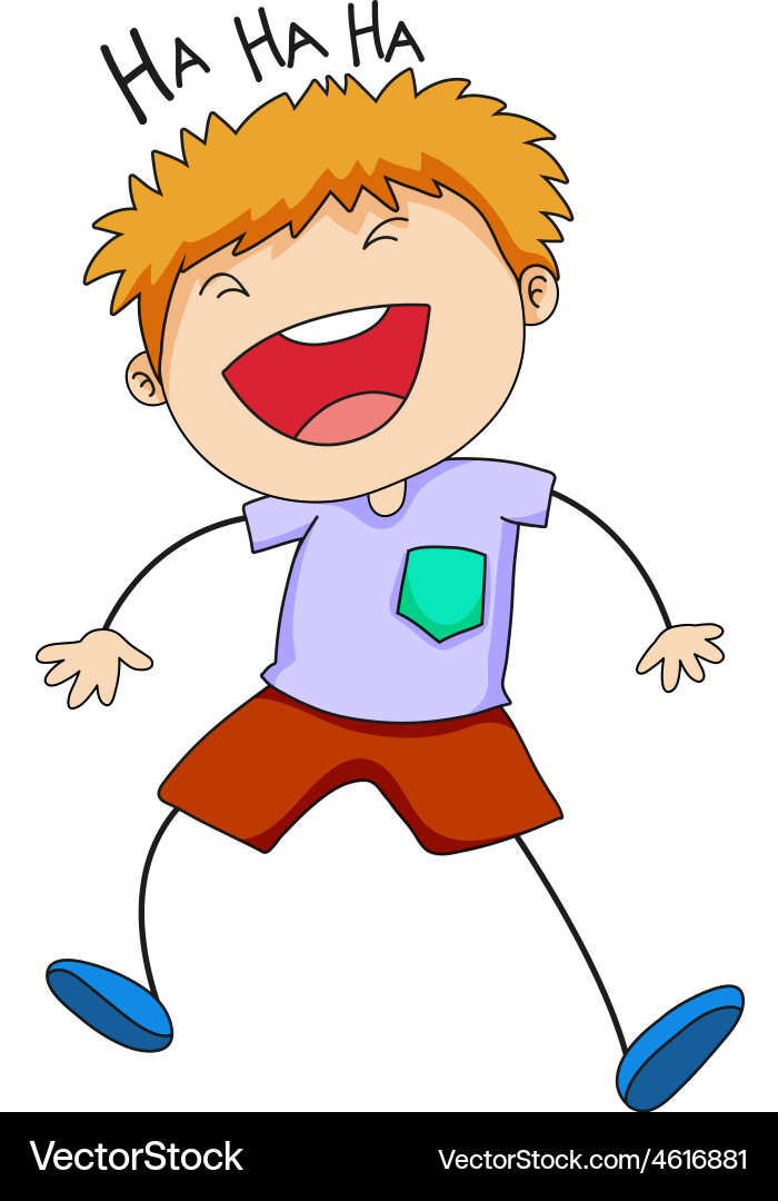 Boy laughing Royalty Free Vector Image - VectorStock