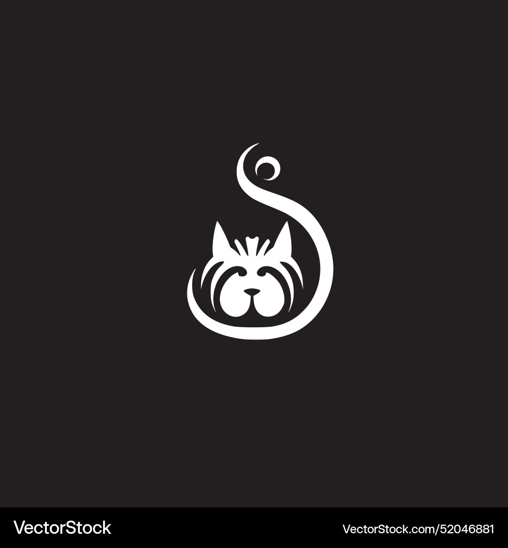 Cat - black and white isolated icon Royalty Free Vector