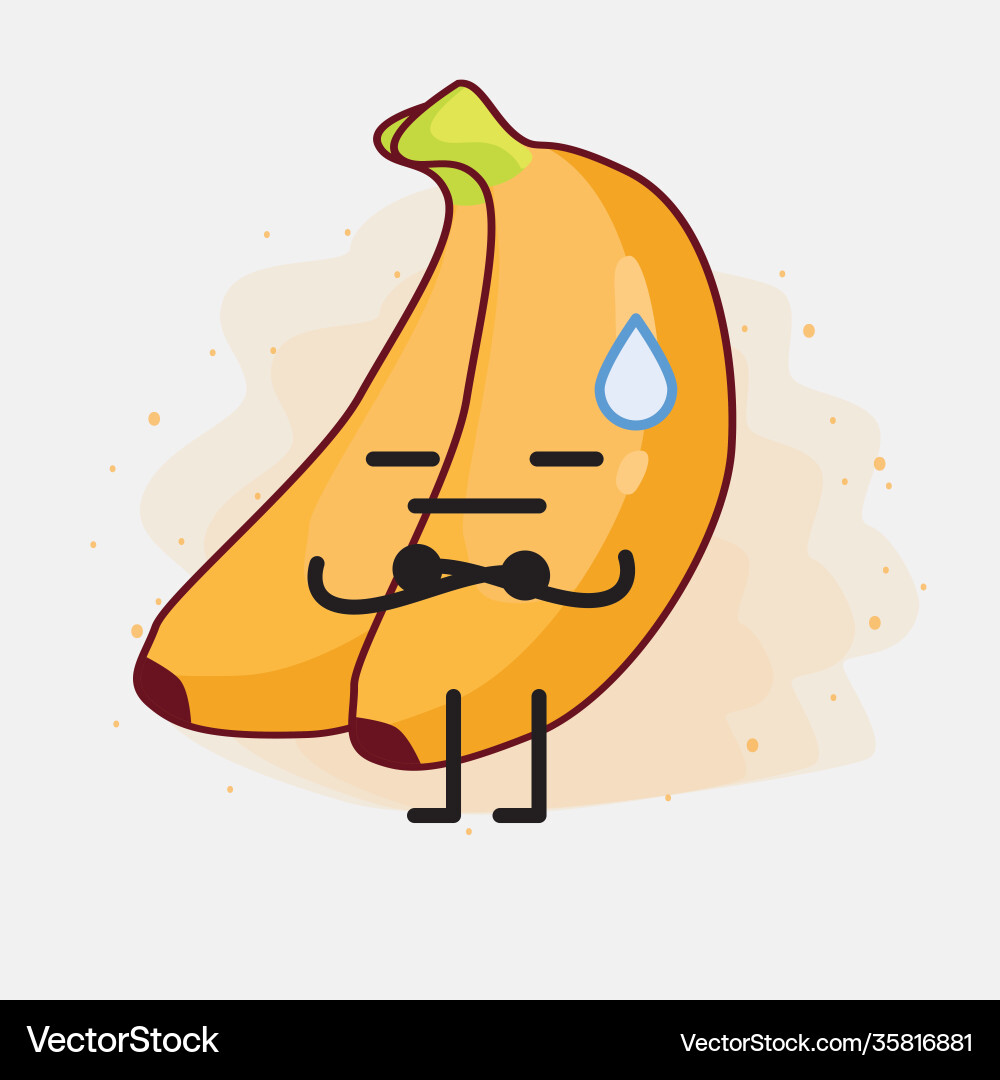 Cute banana fruit character Royalty Free Vector Image