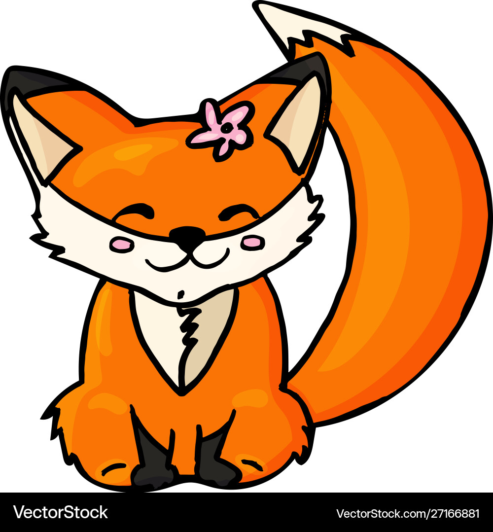 Cute cartoon fox Royalty Free Vector Image - VectorStock