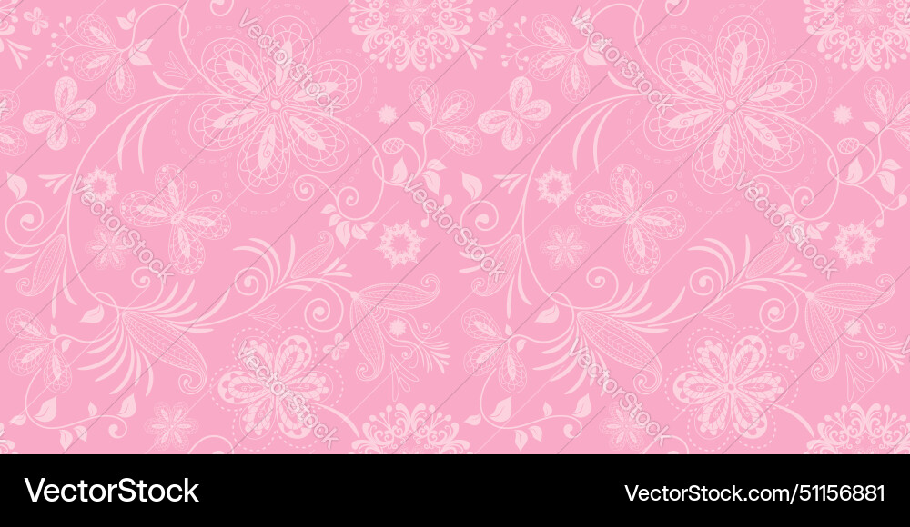 Hand drawn seamless bi-color gentle pink spring Vector Image
