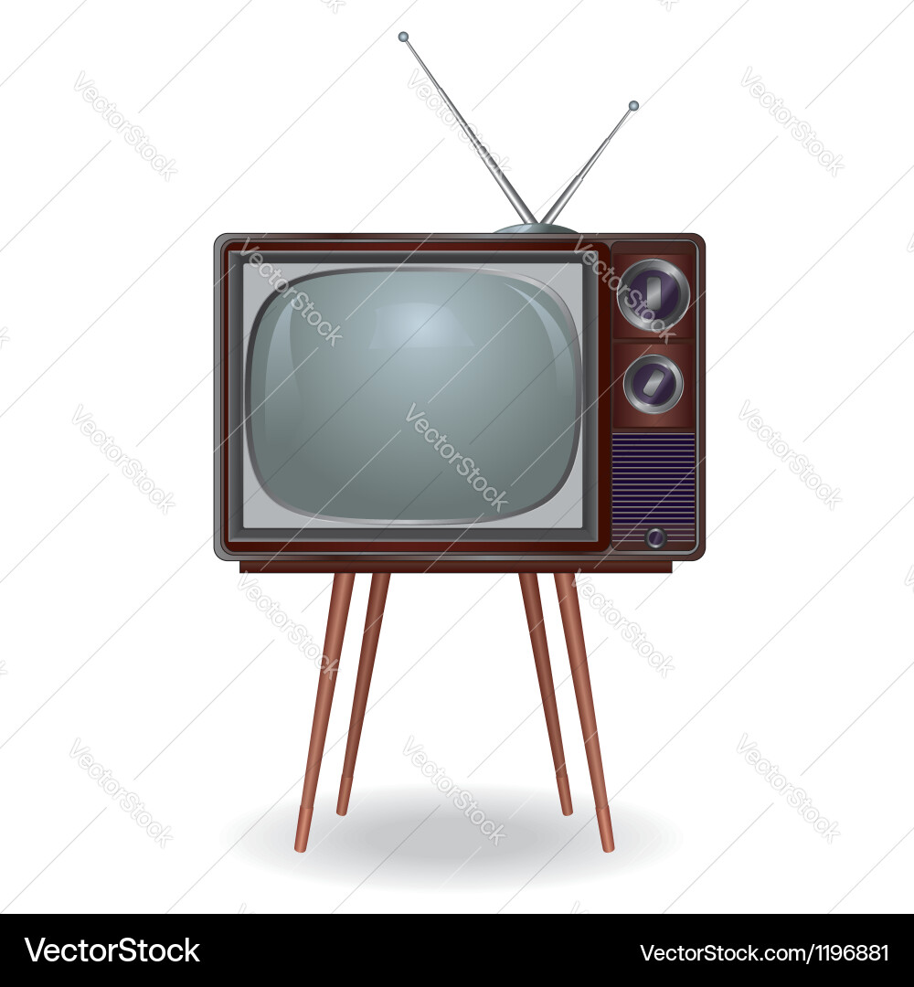 Realistic vintage tv isolated on white background Vector Image