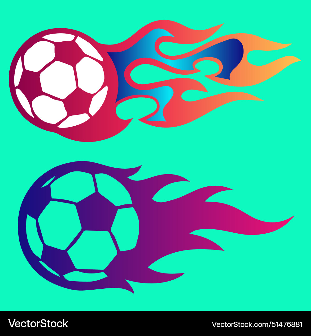 Soccer football on fire Royalty Free Vector Image