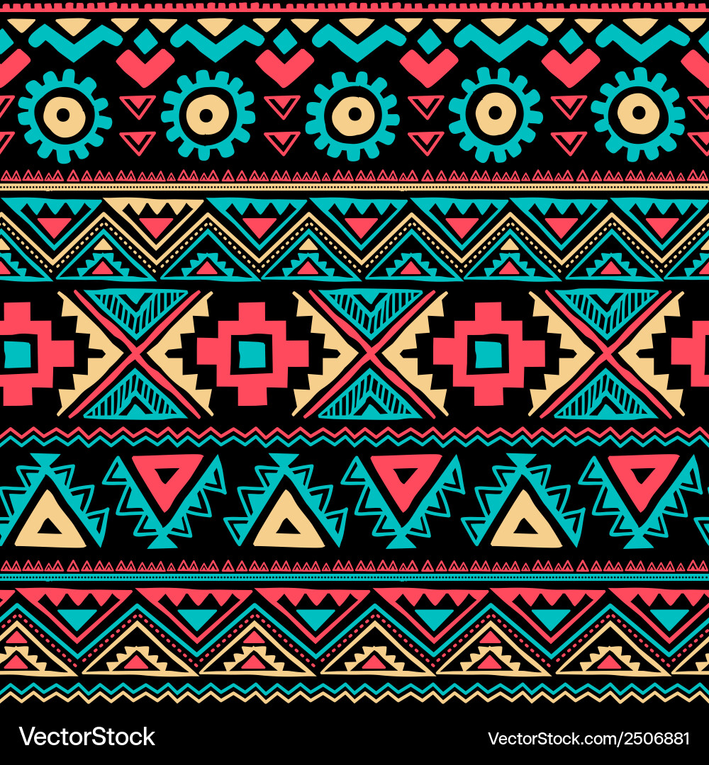 Tribal vintage ethnic seamless Royalty Free Vector Image